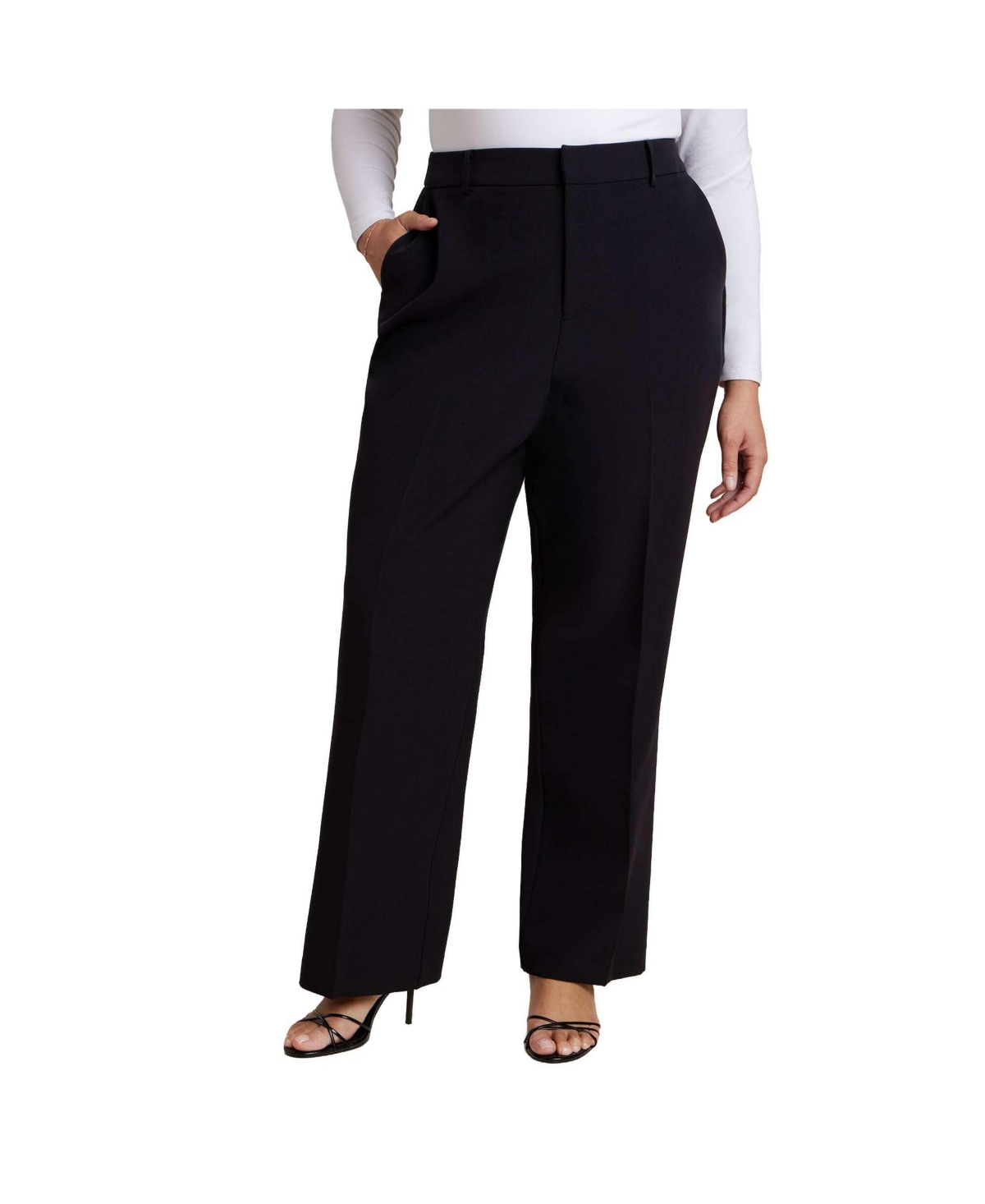 Click here for Eloquii Womens Flare Leg Trouser - Black onyx prices