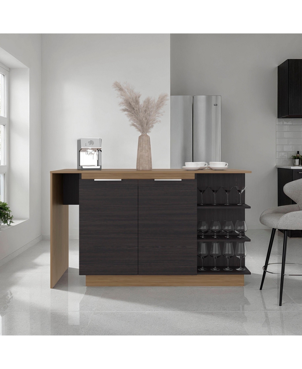 Click here for Fm Furniture Urie Kitchen Island with Storage Cabi... prices