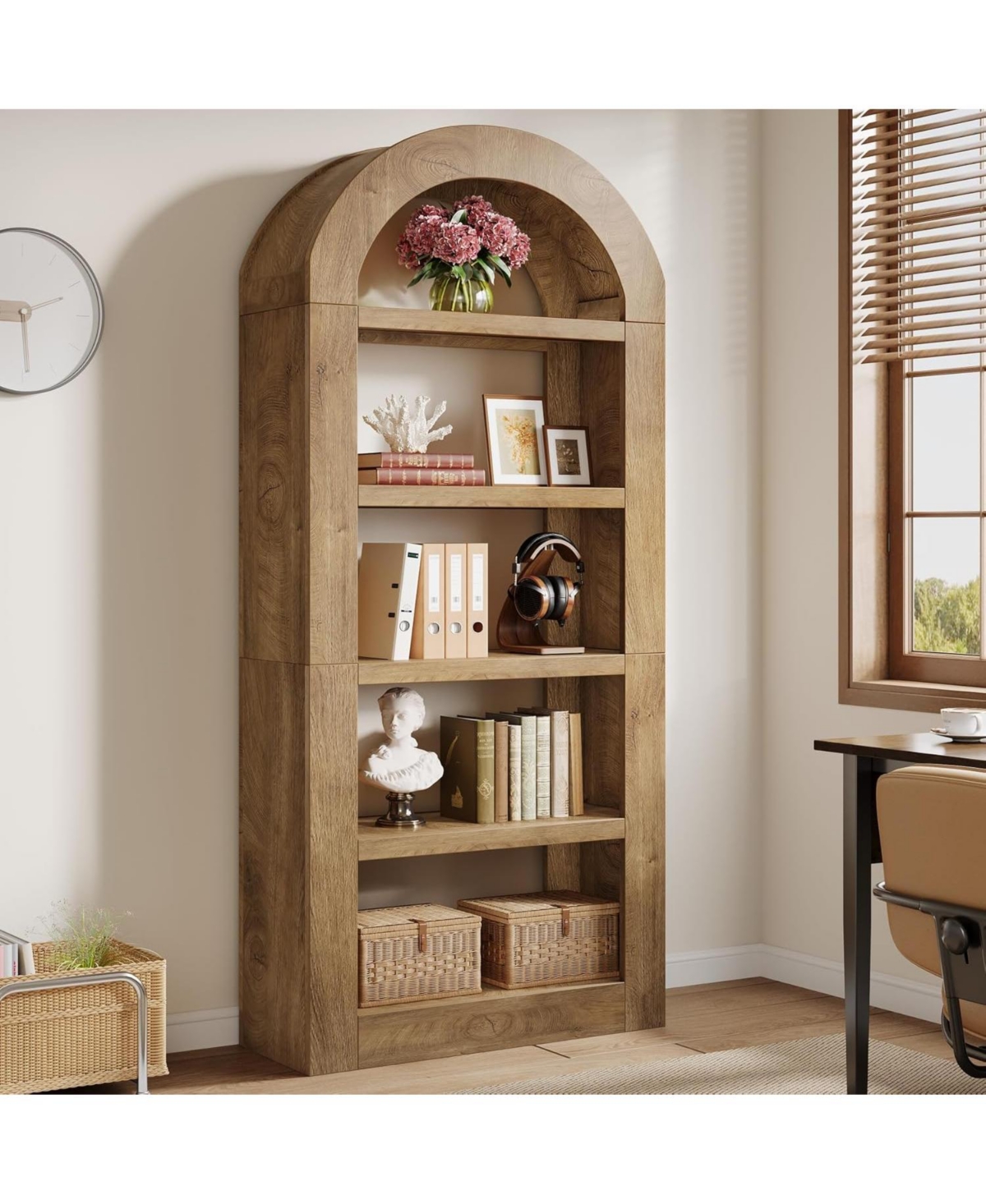 Click here for Tribesigns 70.9 Tall Arched Bookshelf with Storage... prices