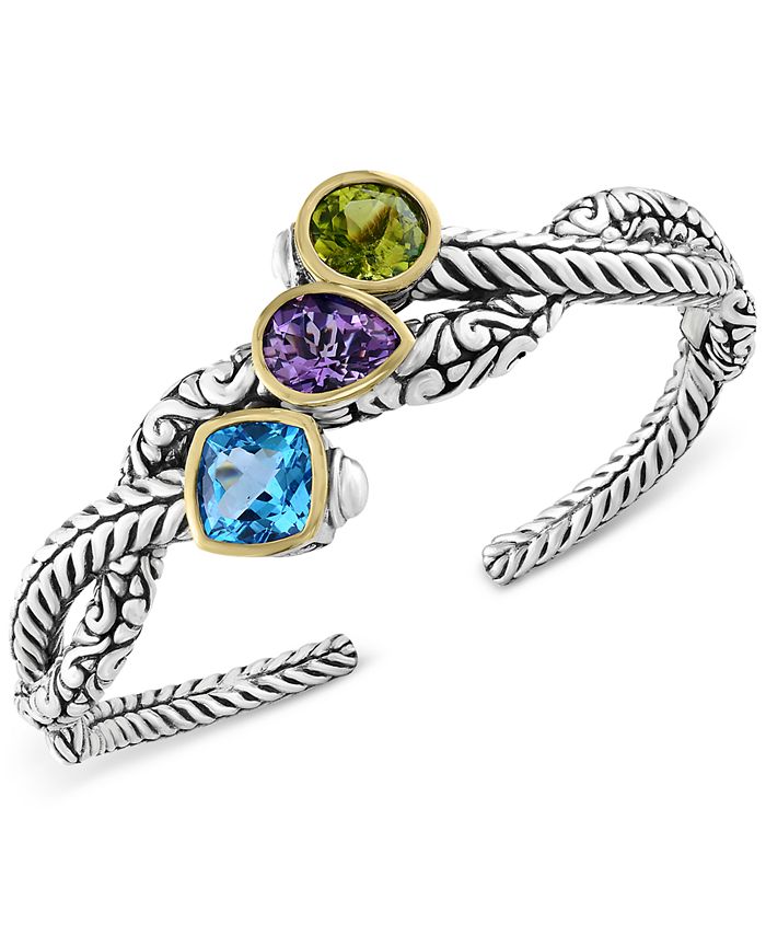 EFFY Collection Balissima by EFFY® Multi-Gemstone Open Cuff Bangle ...