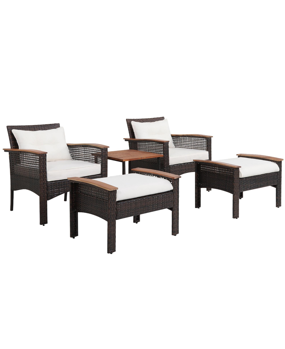 Click here for Gymax 5 Piece Outdoor Wicker Conversation Set Pati... prices