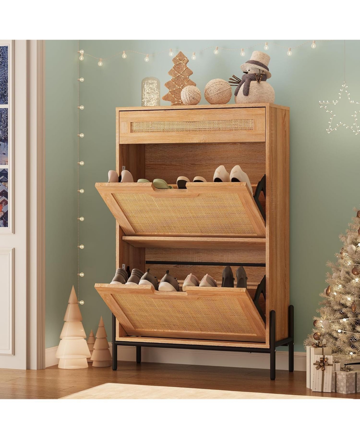 Click here for gaomon Rattan Shoe Cabinet - Hidden Entryway Shoe... prices