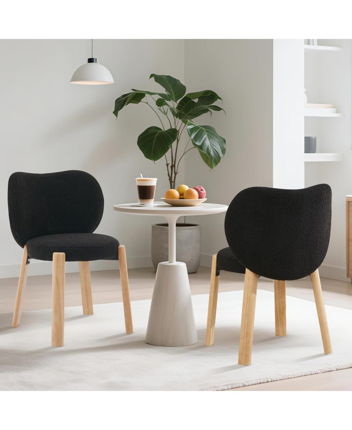 Click here for gaomon Teddy Vanity Accent Chair Set of 2 - black prices