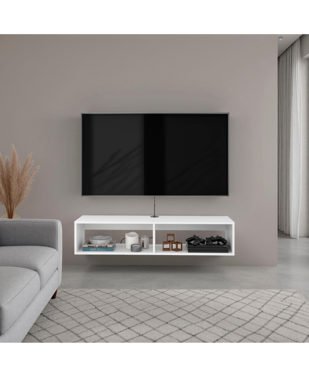 Click here for Fm Furniture Arctic Floating White Tv Stand with O... prices