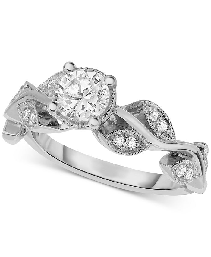 Hearts.Arrows.Together Diamond Vine-Inspired Engagement Ring (5/8 ct. t ...