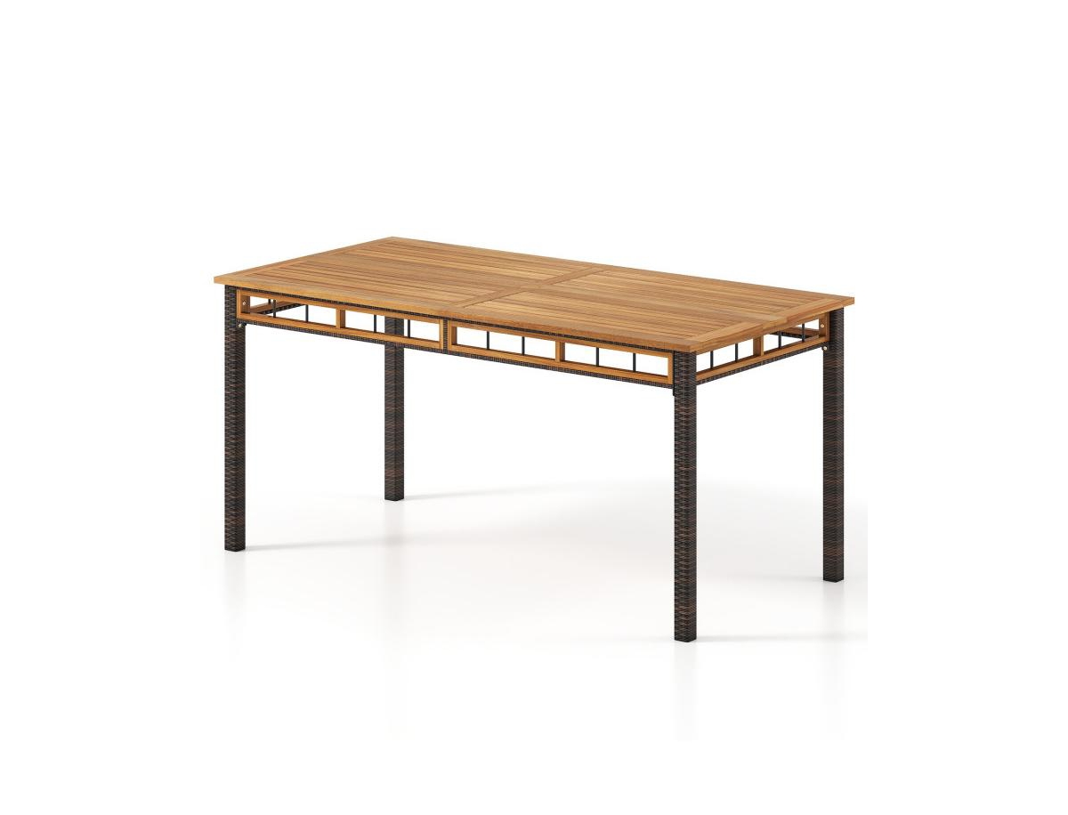 Click here for Slickblue Outdoor 63 Inch Dining Table with Slatte... prices