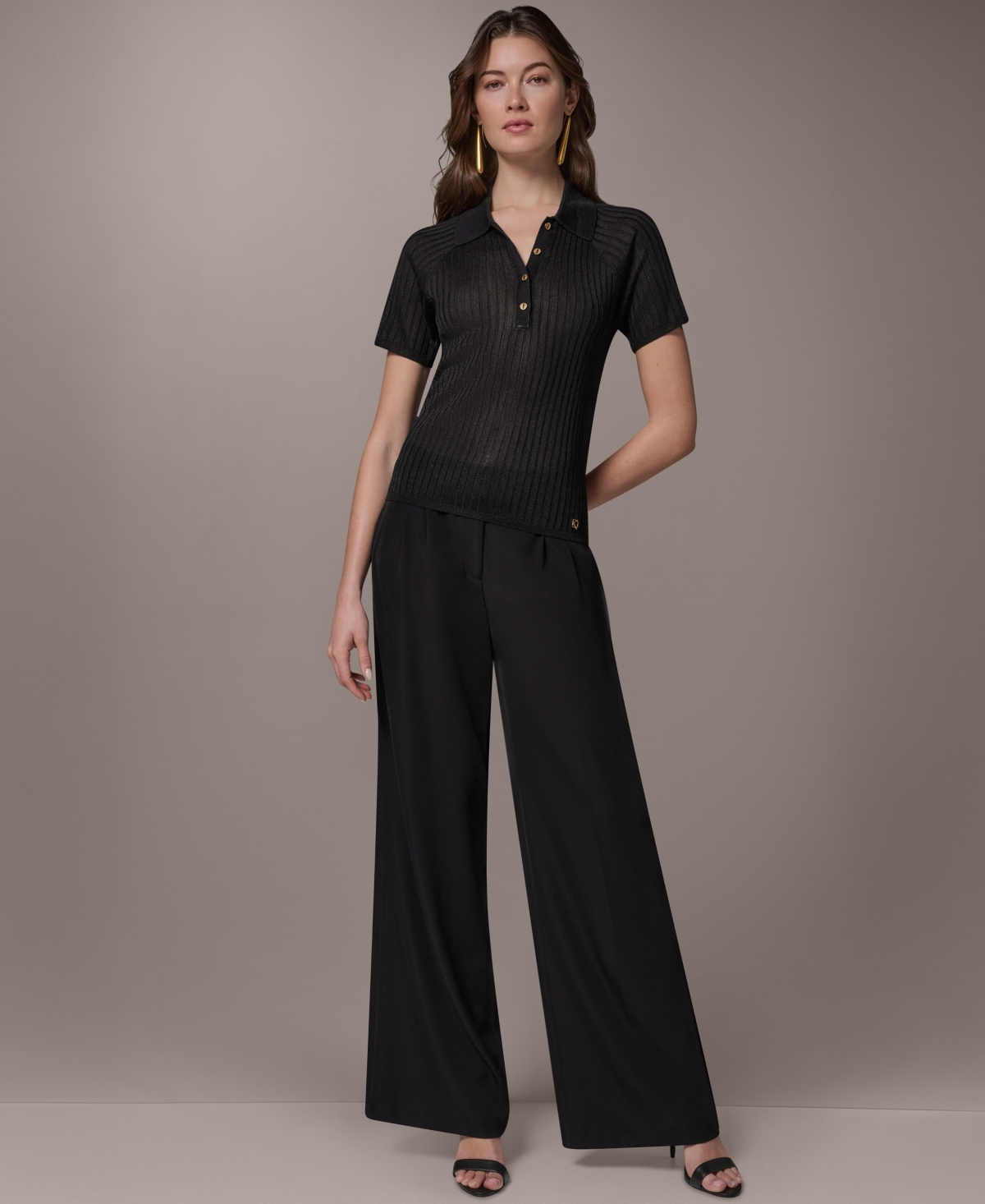 Click here for Donna Karan New York Petite Short-Sleeve Polo Swea... prices