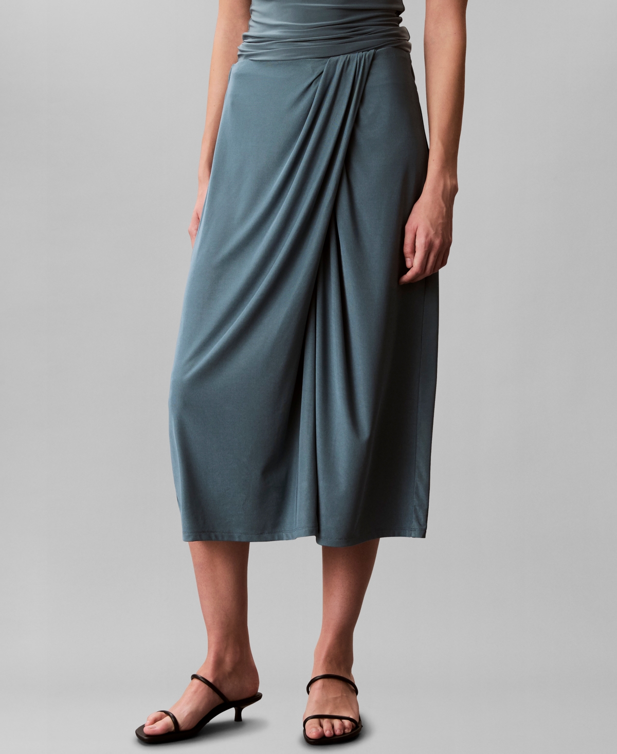 Click here for Calvin Klein Womens Rib Wrap High Rise Midi Skirt... prices