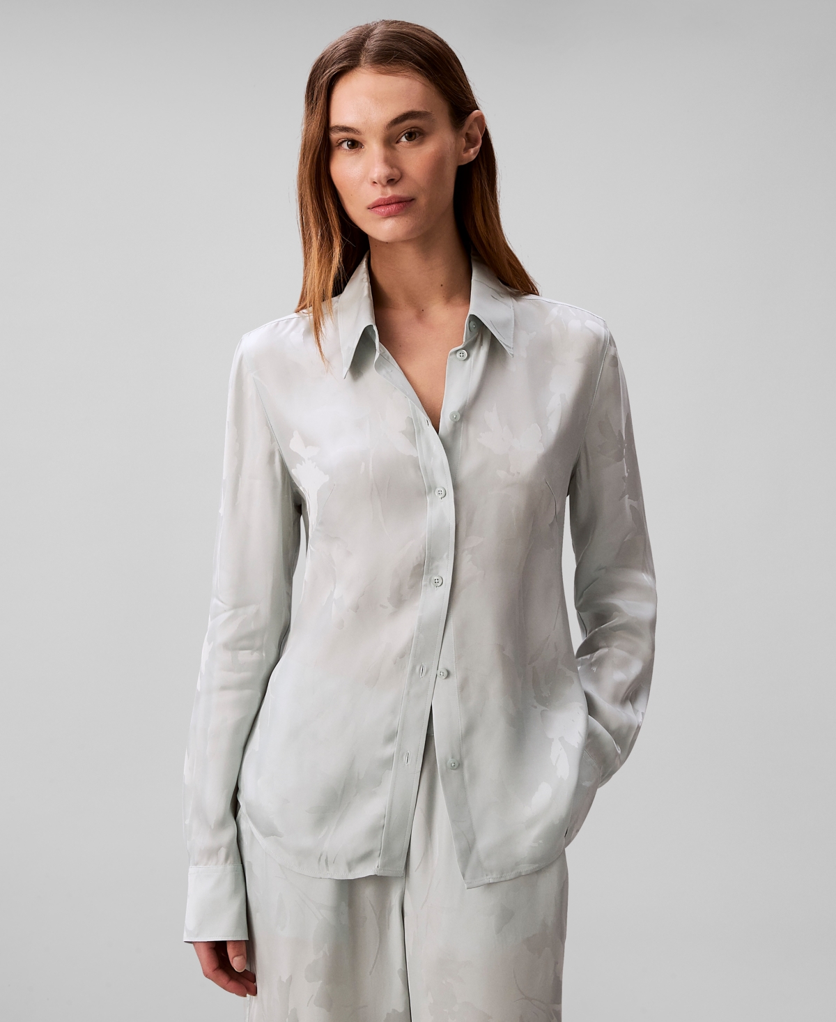 Click here for Calvin Klein Jacquard Slim Button-Down Collared Sh... prices