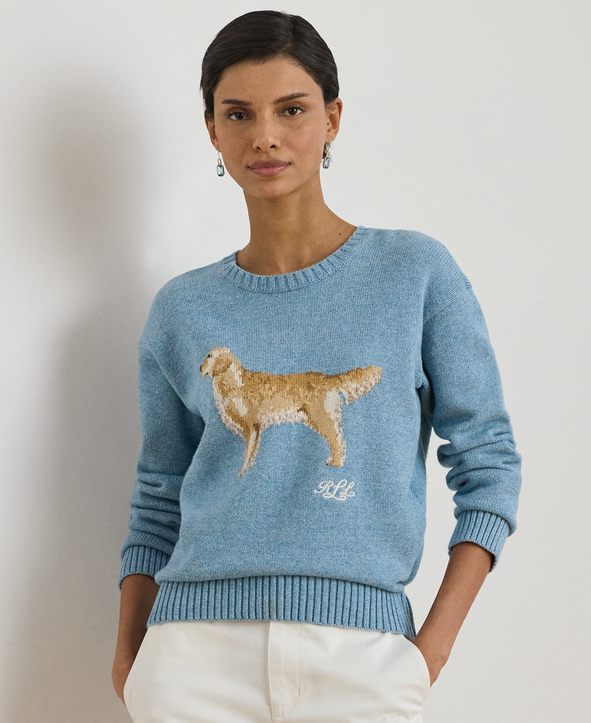 Click here for Lauren Ralph Lauren Petite Intarsia-Knit Crewneck... prices