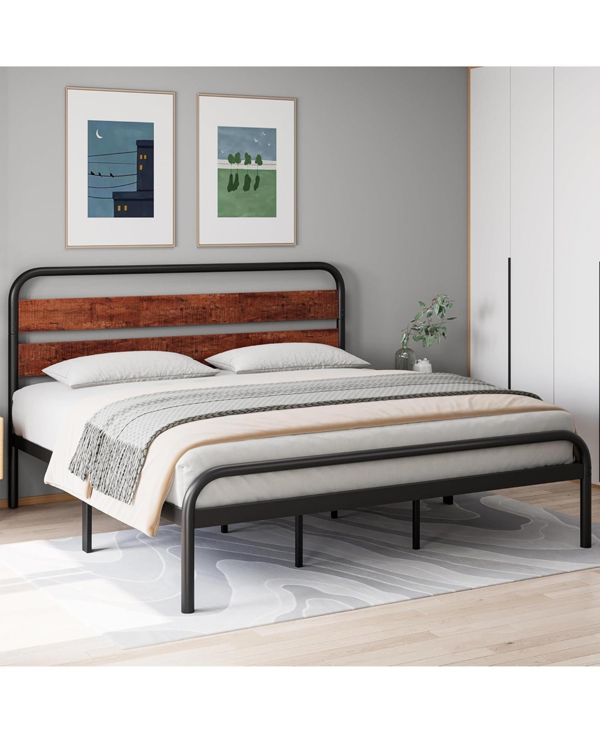 Click here for gaomon Bed Frame with Headboard and Footboard  wit... prices