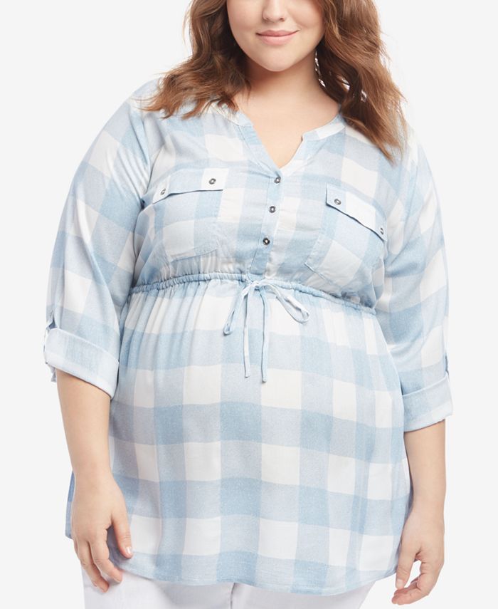 Motherhood Maternity Plus Size Plaid Shirt - Macy's