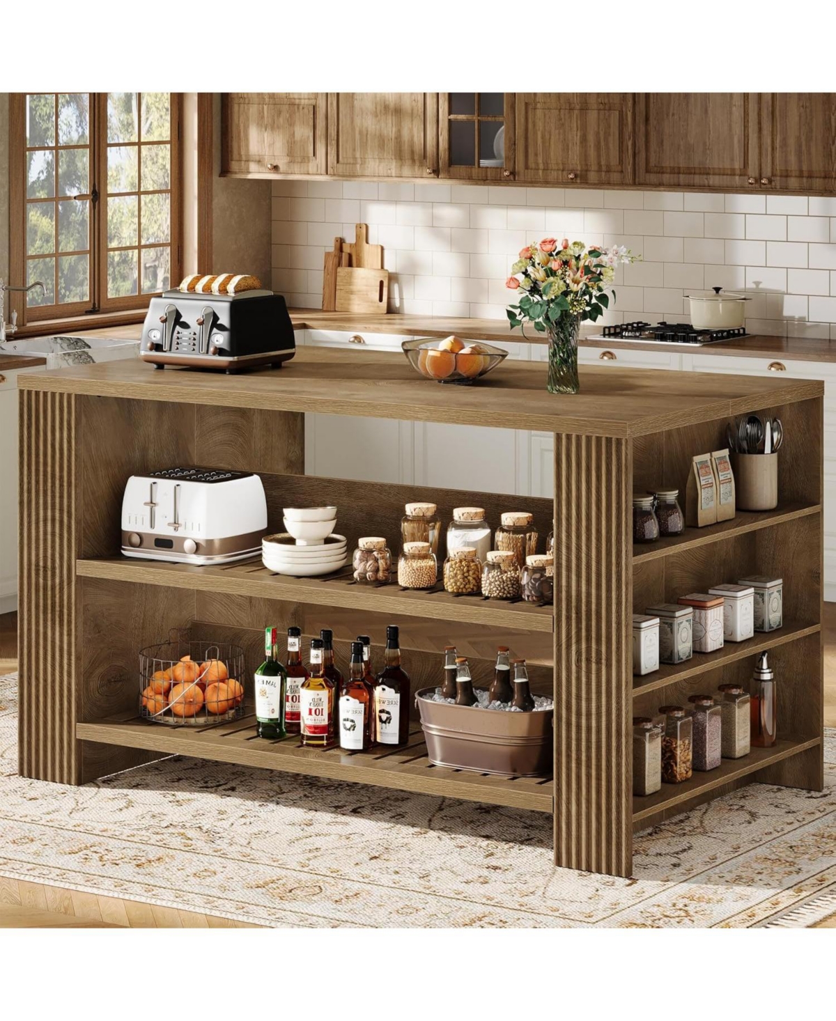 Click here for Tribesigns 3-Tier Farmhouse Kitchen Island with St... prices
