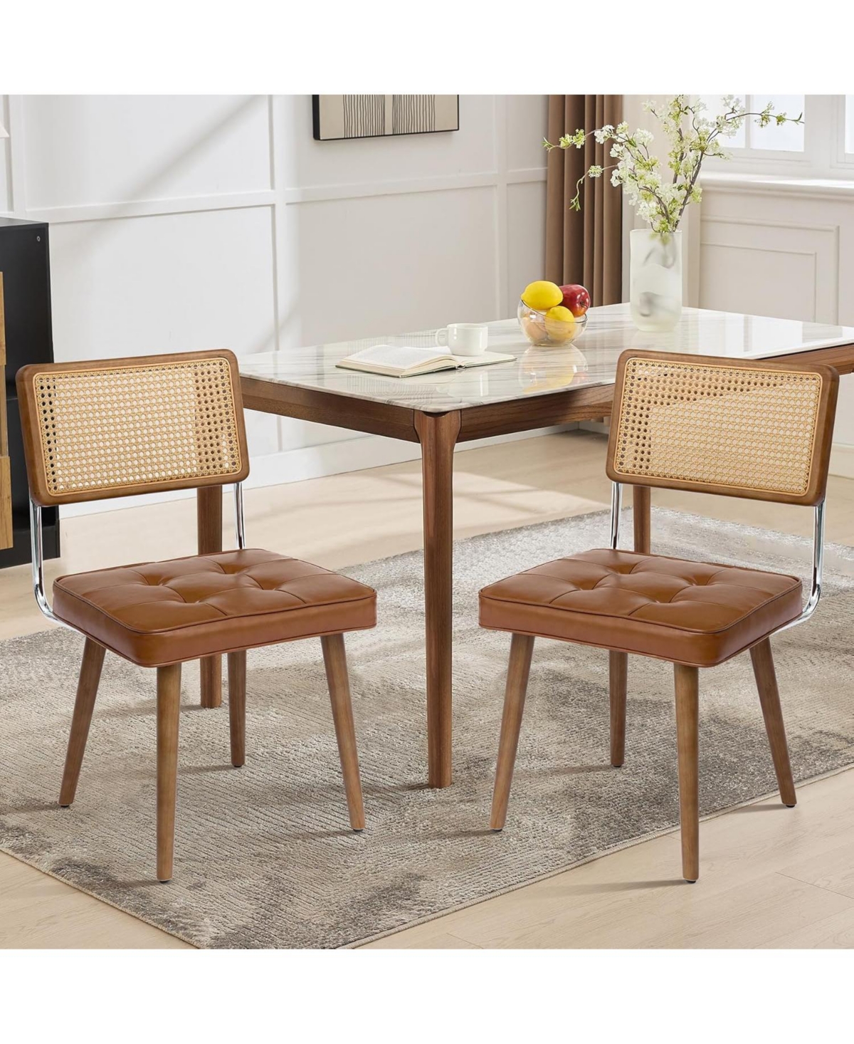 Click here for gaomon Rattan Dining Chairs Set of 2  Upholstered... prices