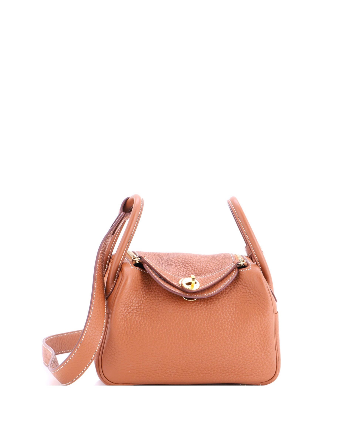 Click here for Pre-Owned HERMES Mini Lindy Bag Clemence - Brown prices