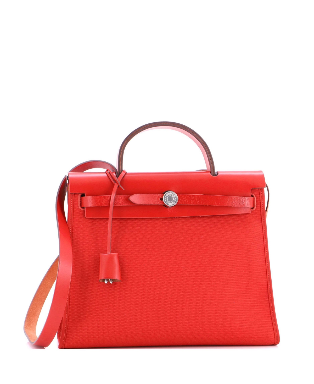 Click here for Pre-Owned HERMES 31 Herbag Zip Leather and Toile -... prices