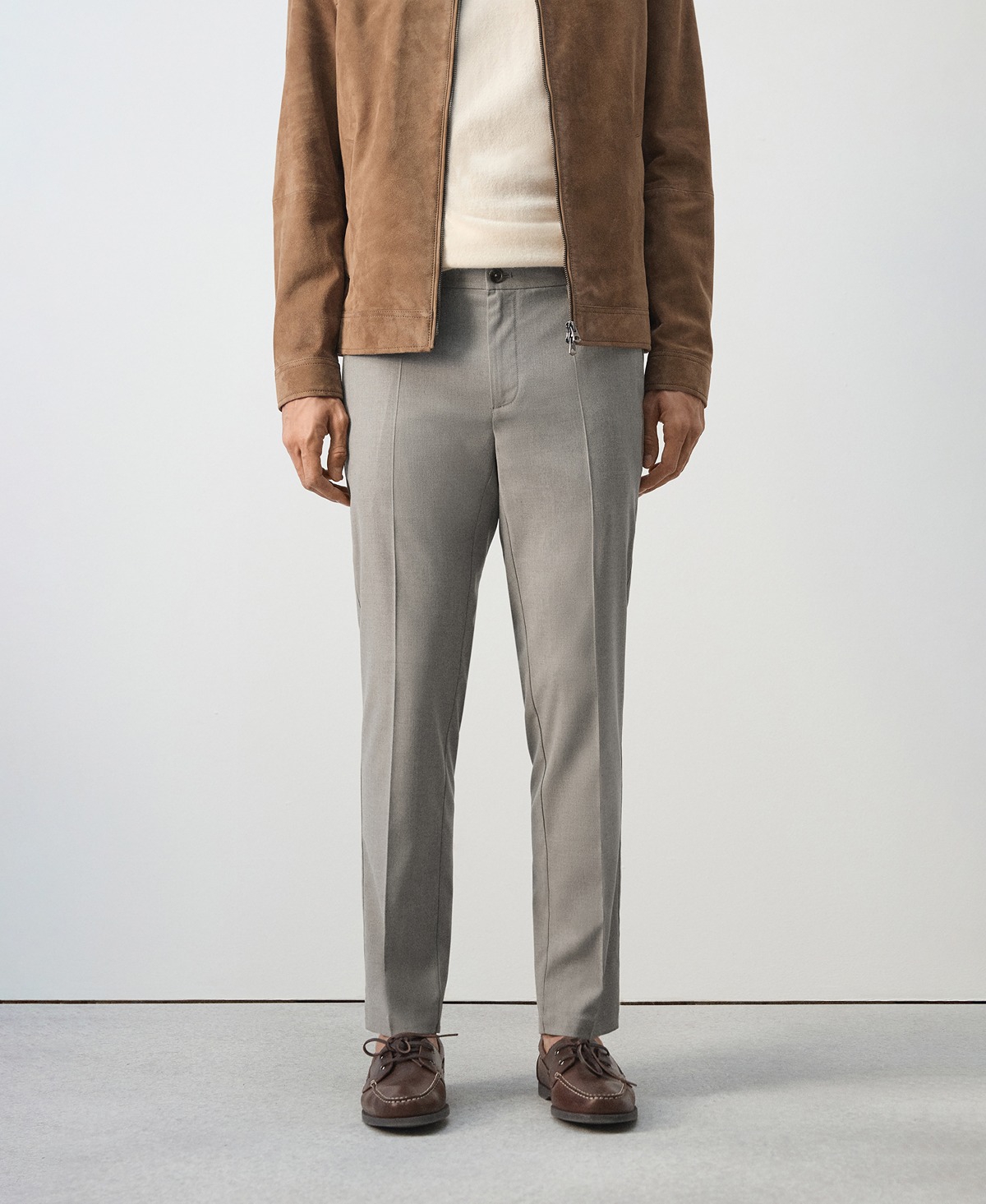 Click here for Mango Mens Slim-Fit Cropped Pants - Beige prices
