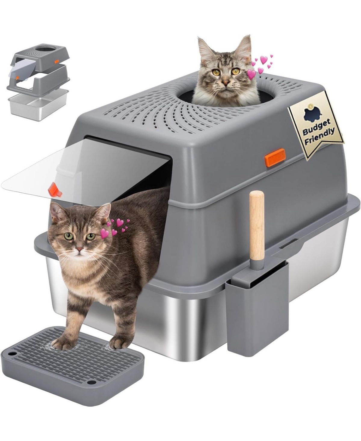 Click here for Ltmate Stainless Steel Litter Box with Lid with Tr... prices