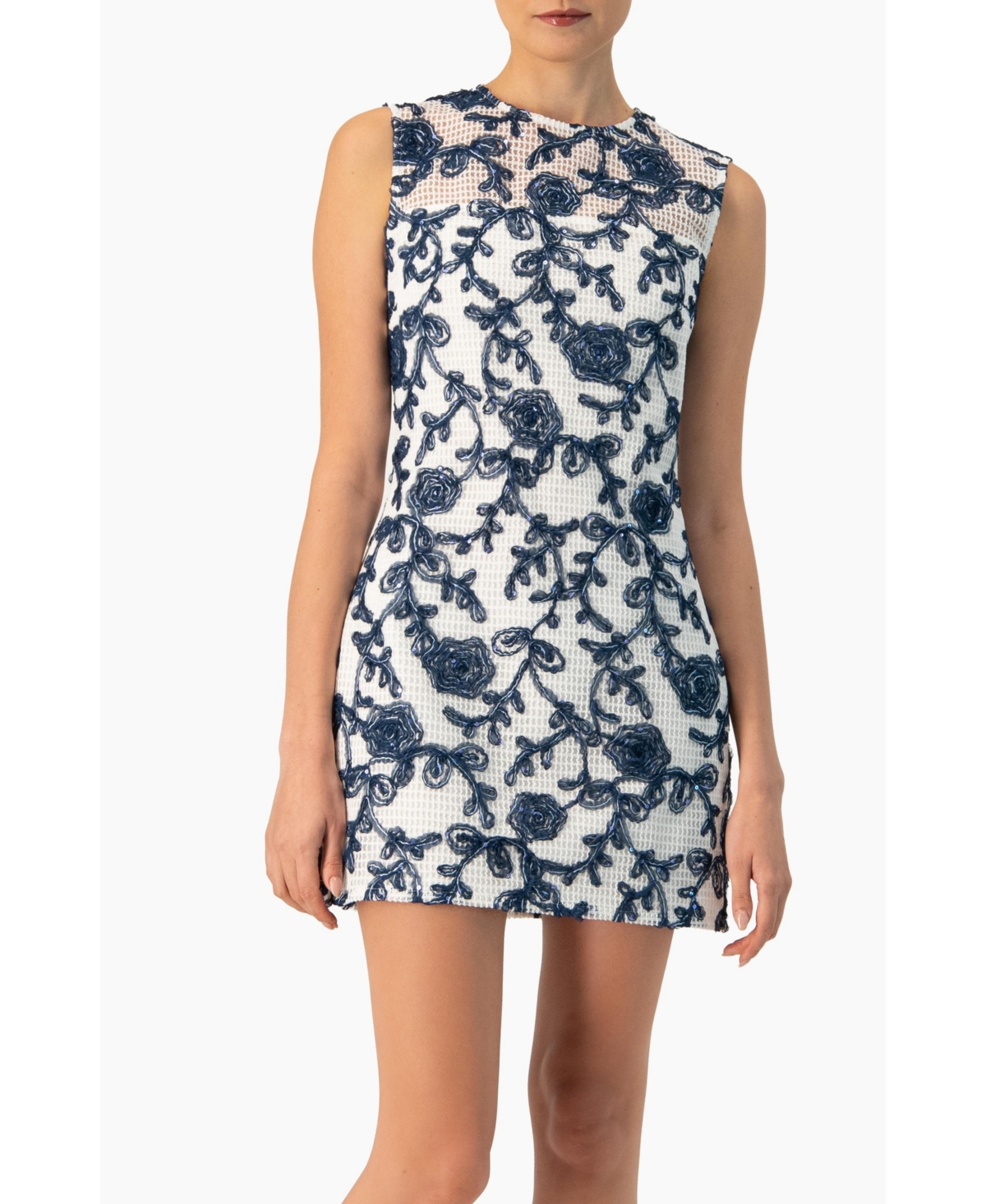 Click here for Ivonne Womens Sleeveless Embroidered A-Line Dress... prices