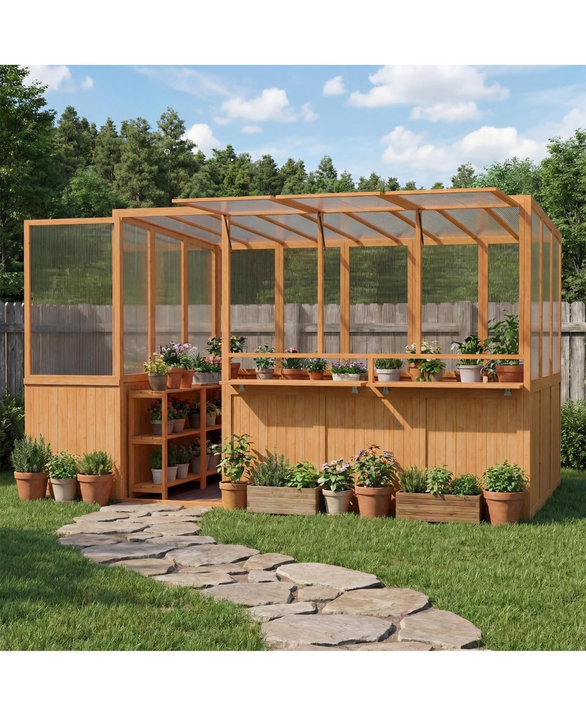 Click here for Aecojoy 6x10 Ft Wood Greenhouse for Outdoors  Heav... prices