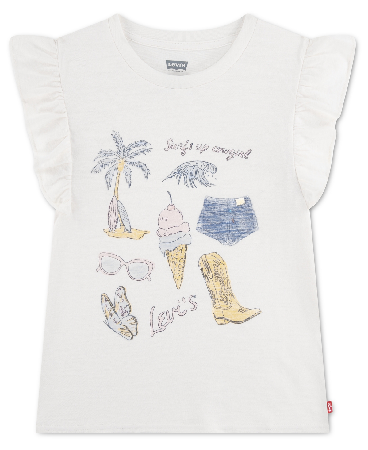 Click here for Levis Girls 7-16 Coastal Flutter Sleeve Graphic T-... prices