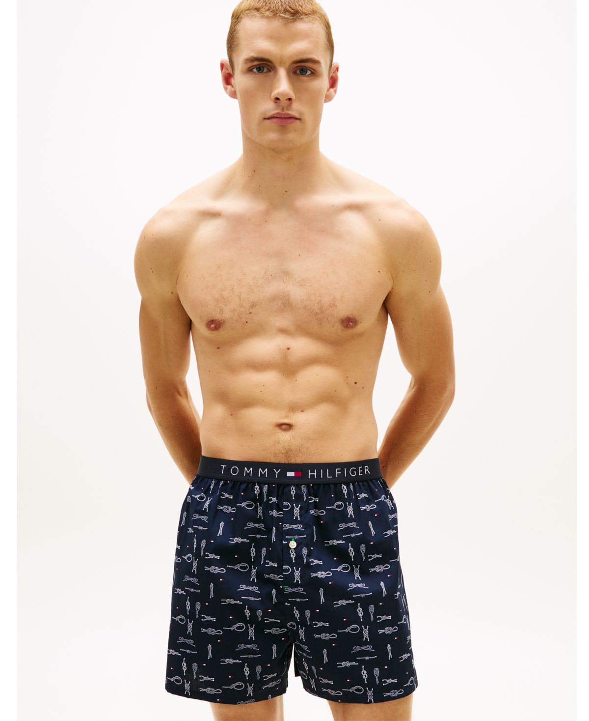 Click here for Tommy Hilfiger Mens Front Button Woven Boxers - Na... prices