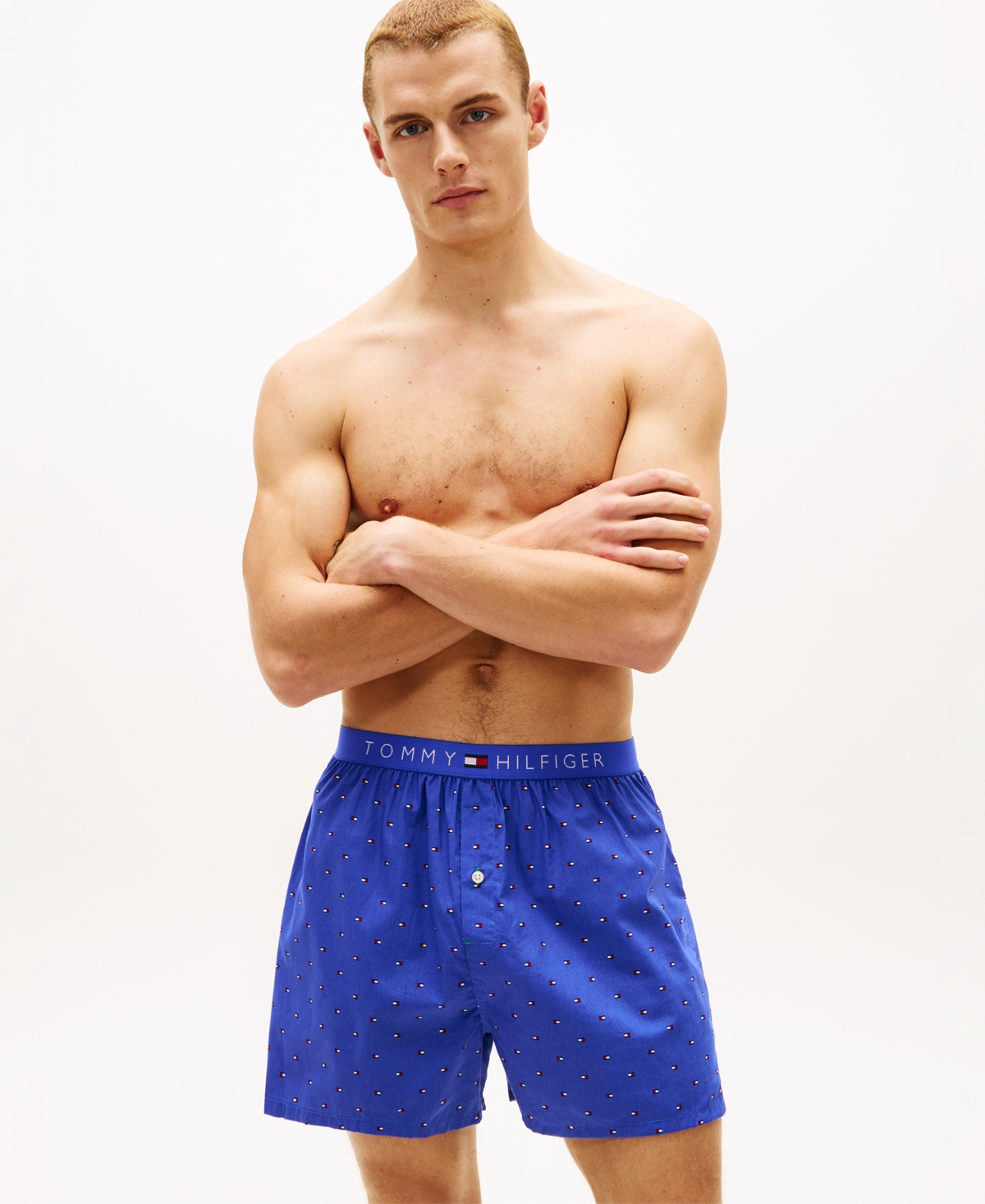 Click here for Tommy Hilfiger Mens Front Button Woven Boxers - Da... prices