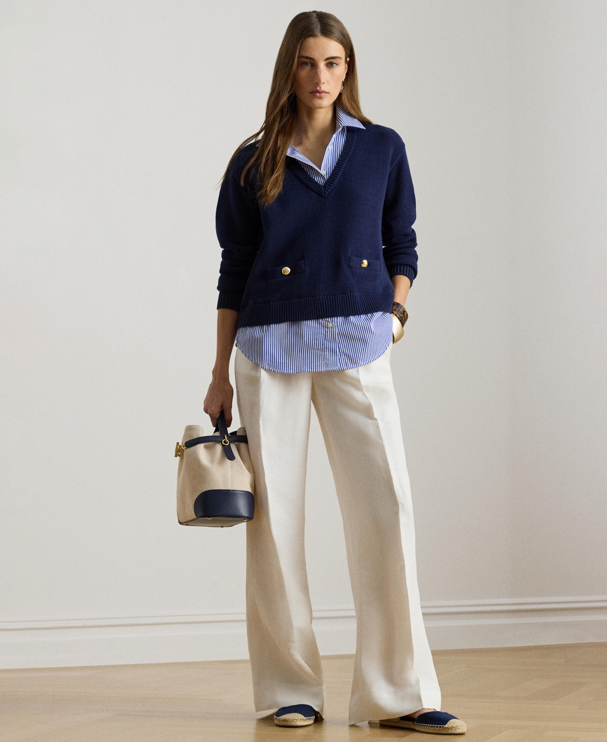 Click here for Lauren Ralph Lauren Womens Twill Wide-Leg Pants -... prices