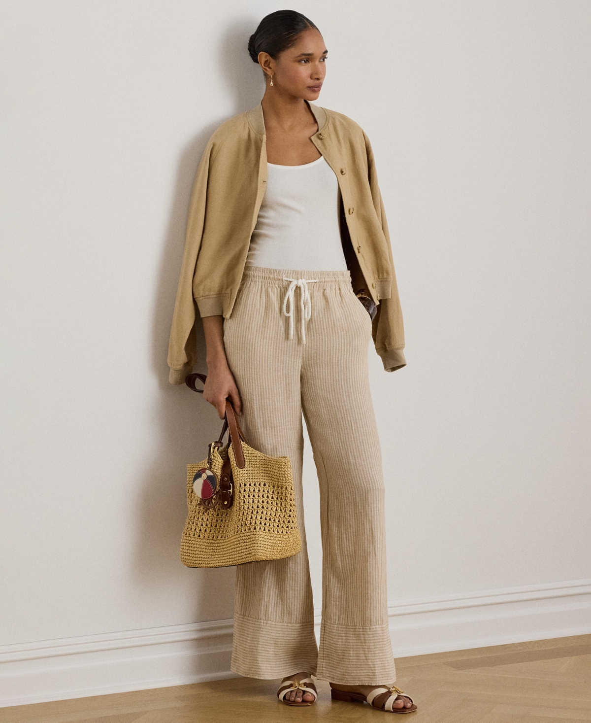 Click here for Lauren Ralph Lauren Womens Striped Wide-Leg Pants... prices