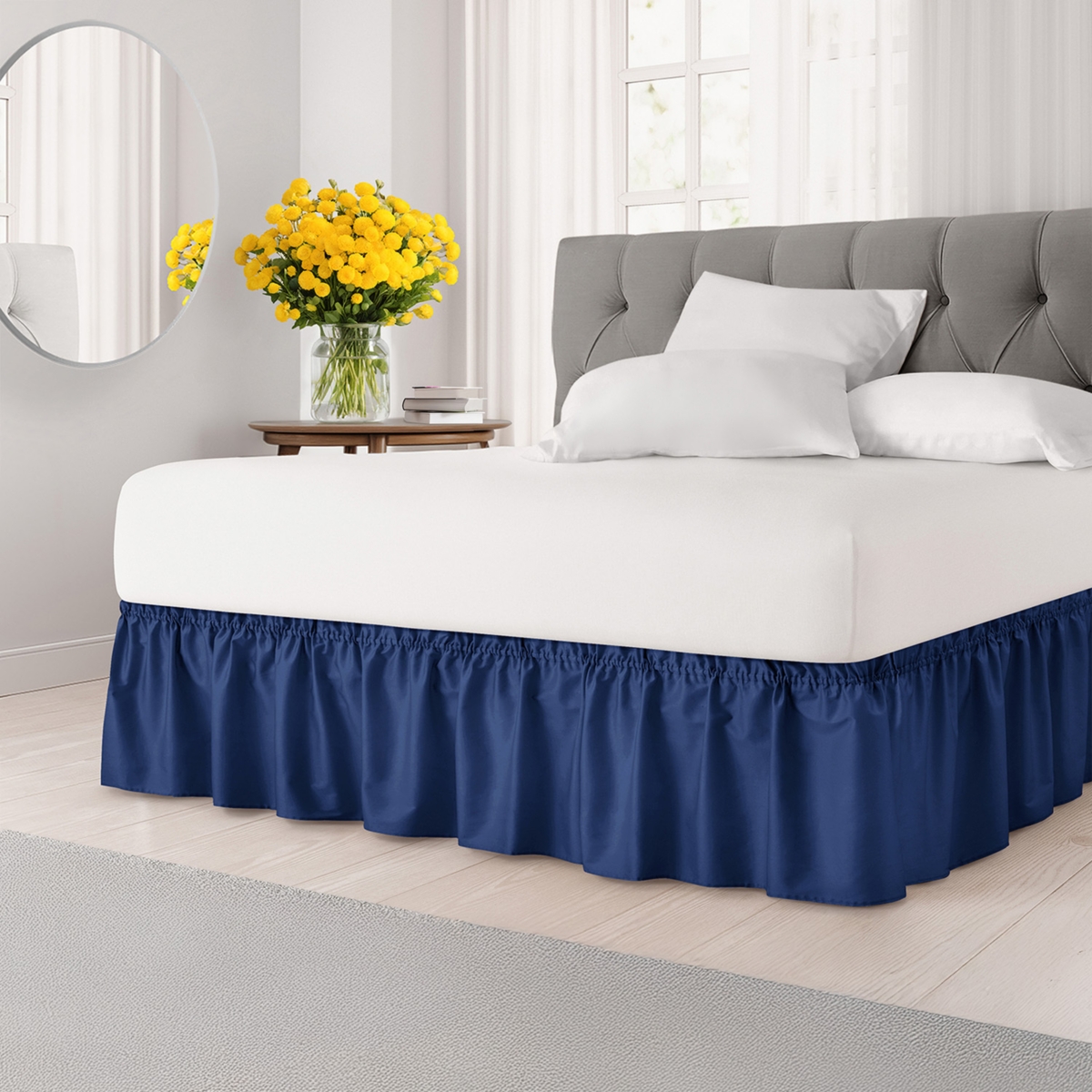 Click here for Ruffled Elastic Wrap Around Bedskirt 12 Inch Drop... prices