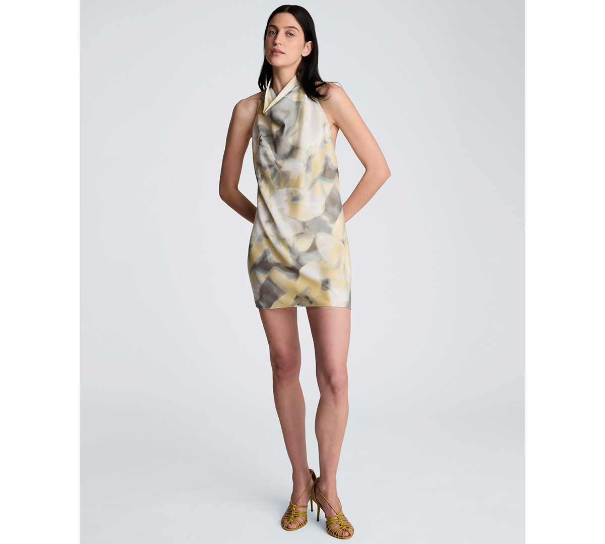 Click here for Kenneth Cole Womens Mock Neck Mini Dress - Stone G... prices