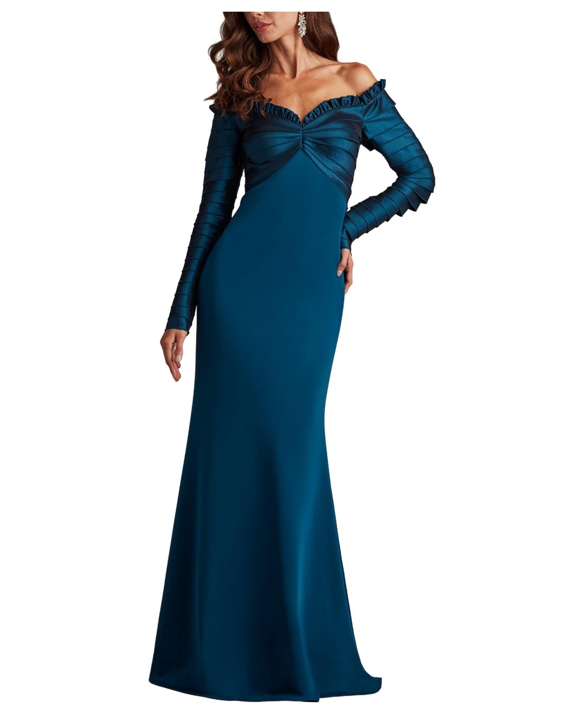 Click here for Tadashi Shoji Womens Neena Taffeta Banded Gown - C... prices