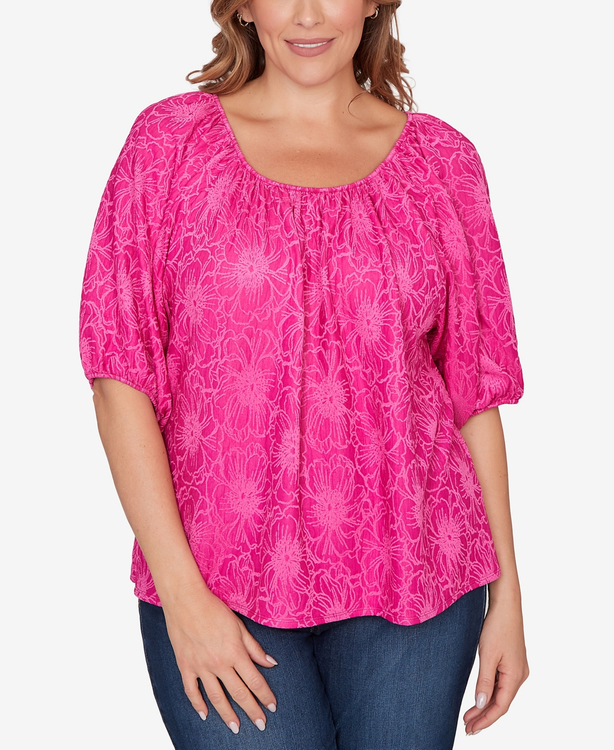Click here for Ruby Rd. Plus Size Textured Convertible Knit Top -... prices