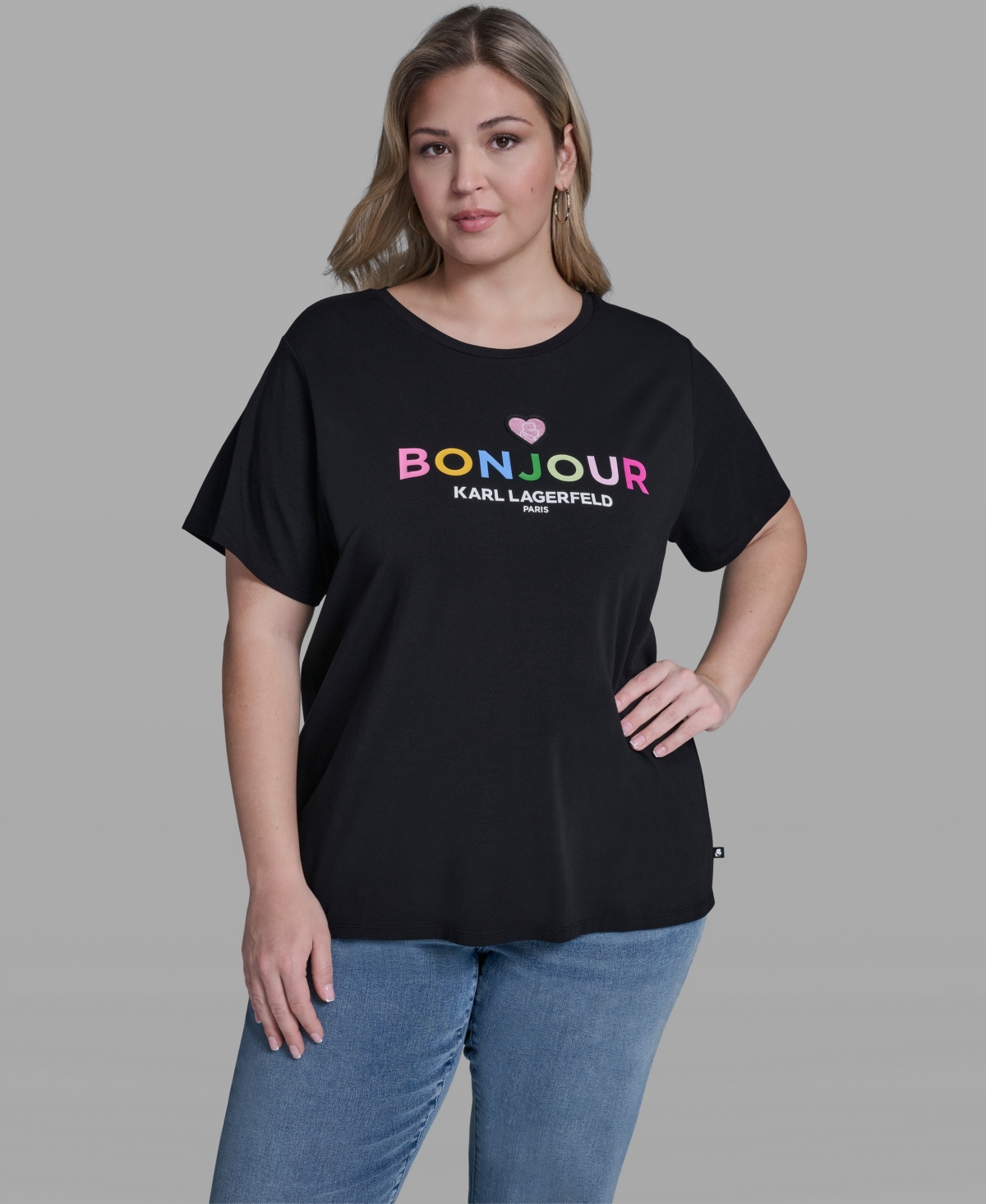 Click here for Karl Lagerfeld Paris Plus Size Bonjour Crew Neck T... prices
