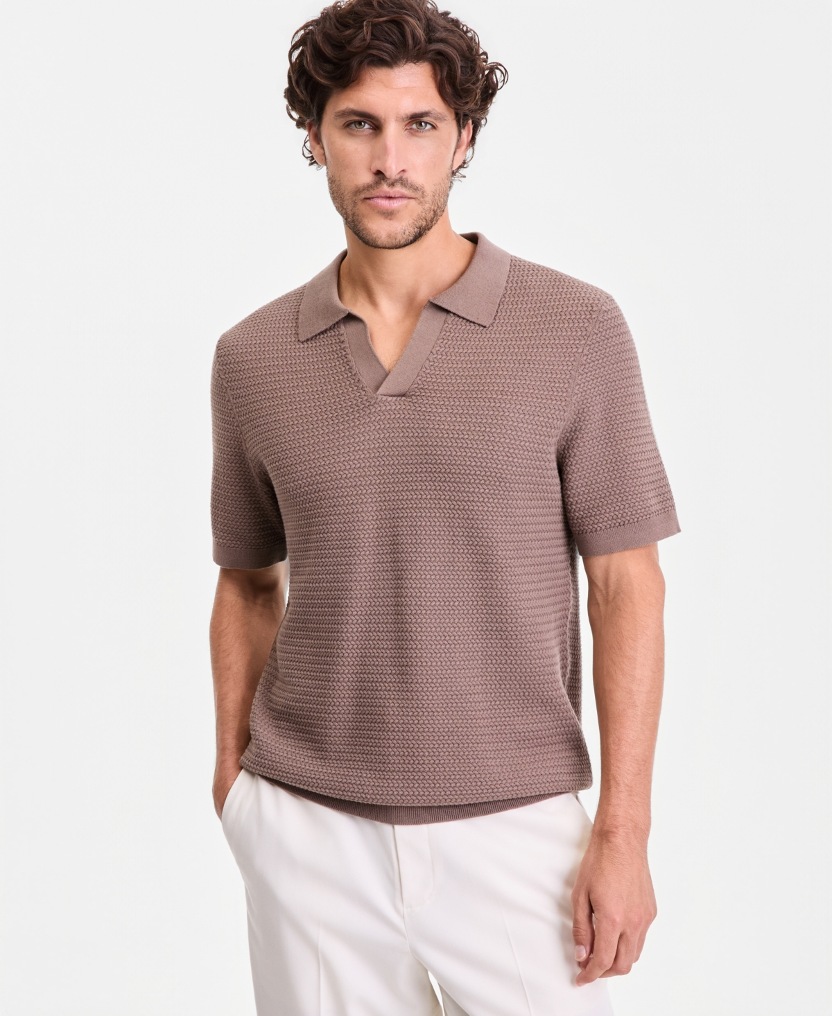 Click here for Alfani Mens Textured Polo Shirt  Exclusively at Ma... prices