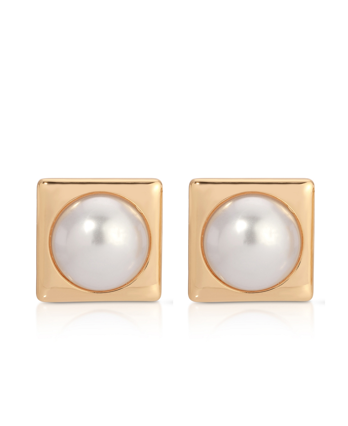 Click here for Ettika Square Pearl Stud Earrings - Gold prices