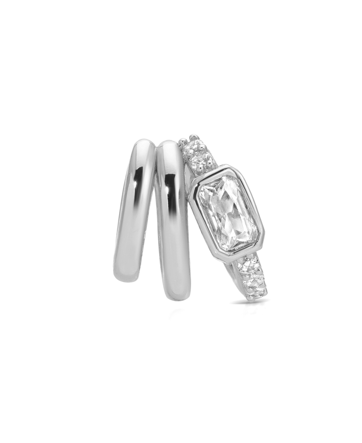 Click here for Ettika Cluster Stacked Ear Cuffs - Silver/White prices