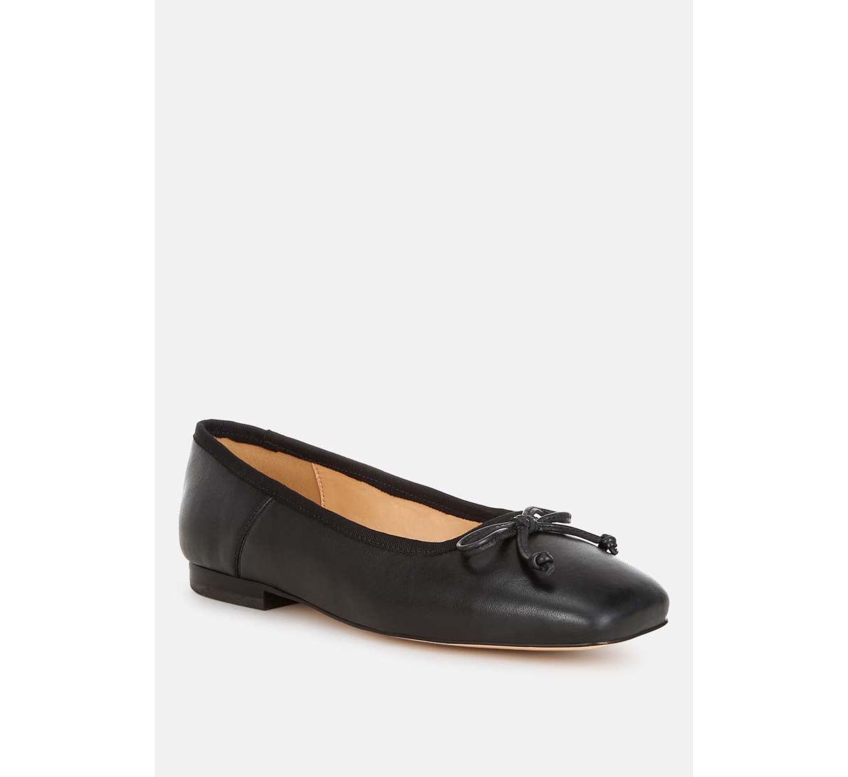 Click here for Lutten Square-Toe Bow Ballerinas - Black prices