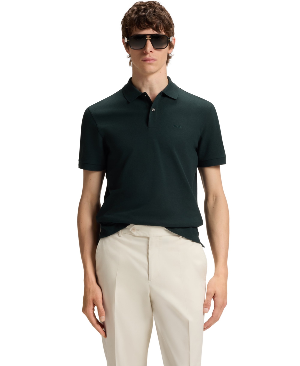 Click here for Boss by Hugo Boss Mens Cotton Regular-Fit Polo Shi... prices