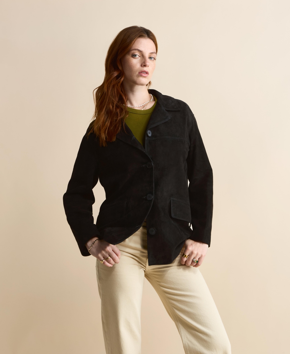 Click here for Furniq Uk Womens Suede Jacket - Black prices