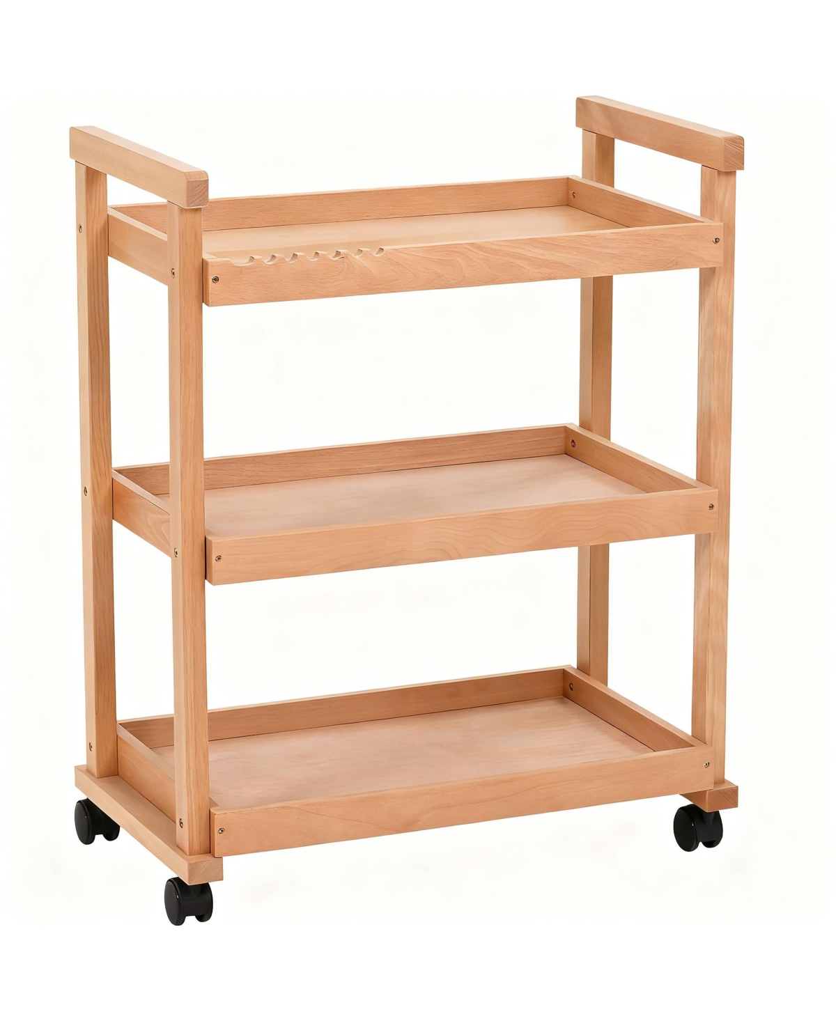 Click here for Yigii Solid Beechwood Art Cart with 3-Tier Shelves... prices