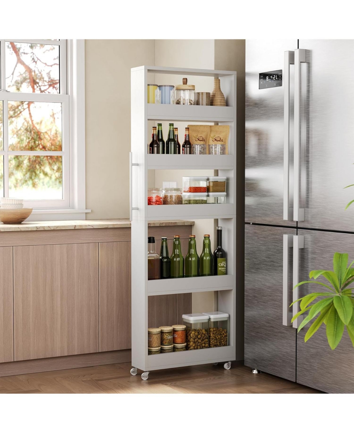 Click here for Tribesigns 5-Tier Tall Narrow Storage Cart on Whee... prices