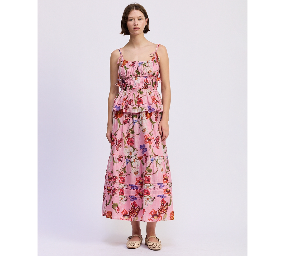 Click here for En Saison Womens Celeste Printed Pull-On Maxi Skir... prices