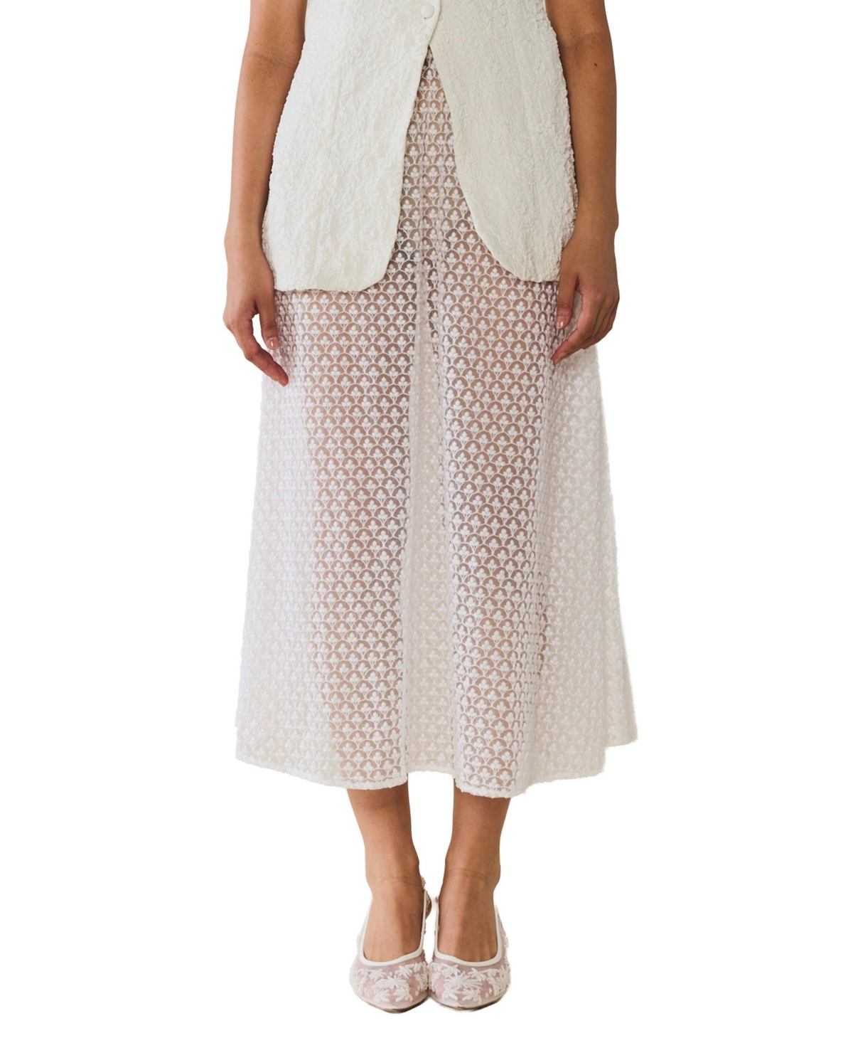Click here for Eddy Womens Erin Skirt - Amour white embroidery prices