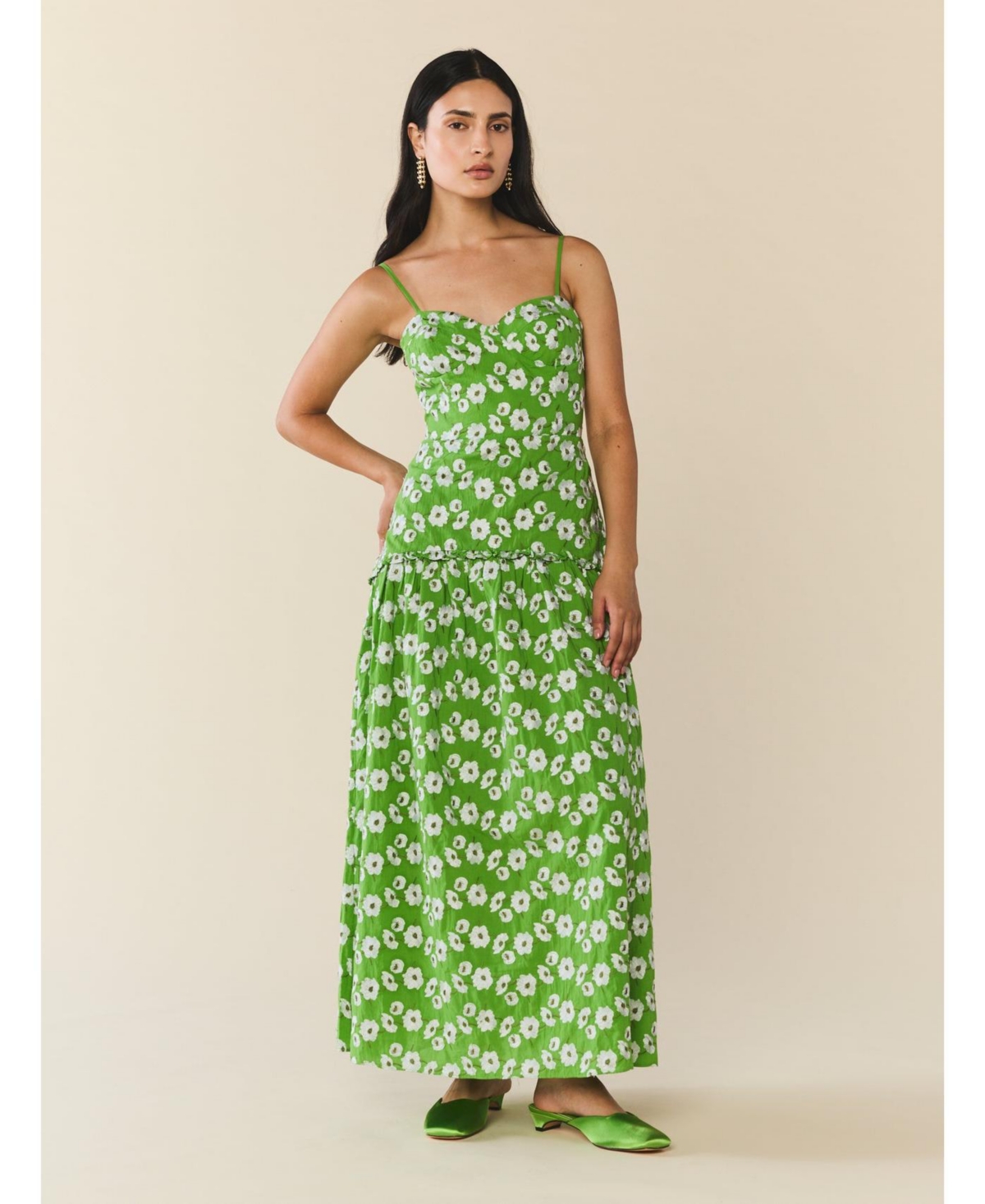 Click here for Eddy Womens Lydia Dress - Magnolia green embroider... prices