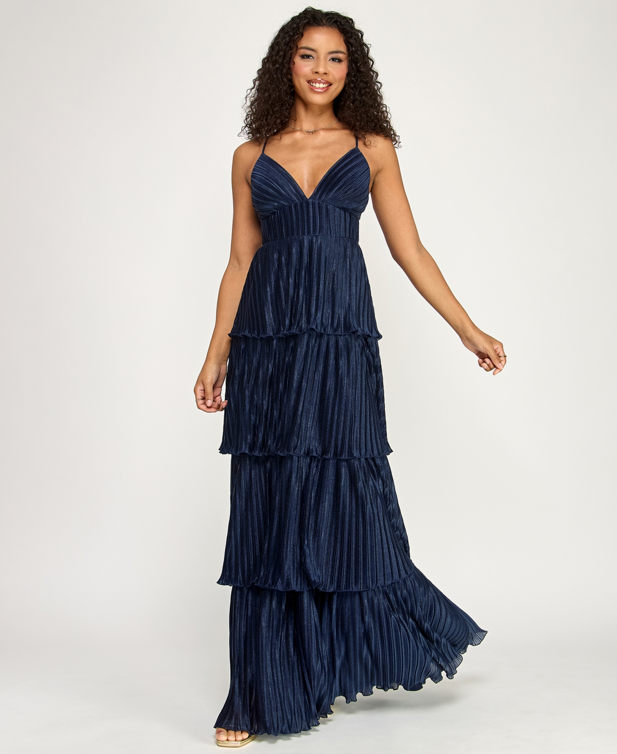 Click here for Emerald Sundae Juniors V-Neck Ruffle-Tiered Sleeve... prices