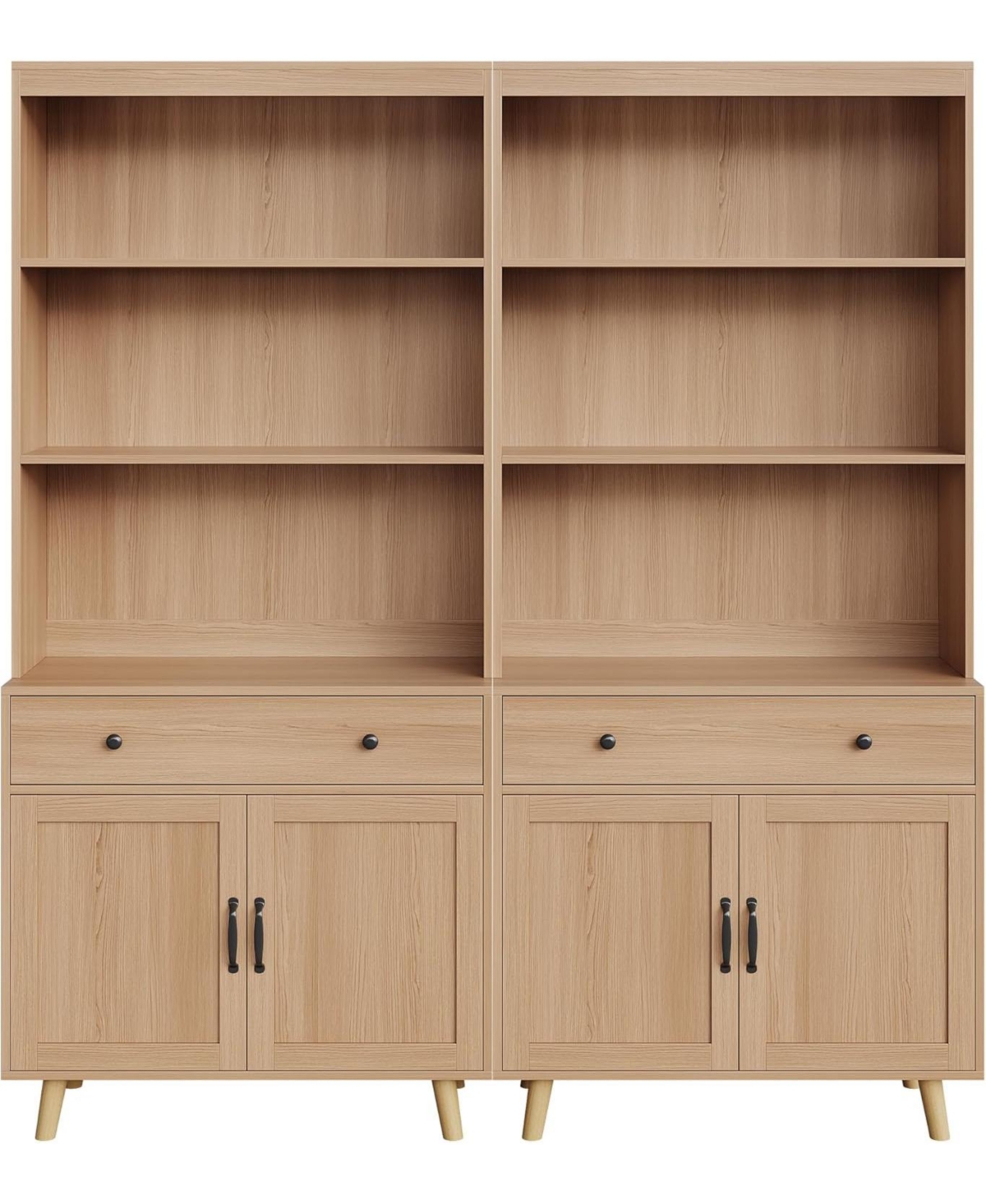 Click here for gaomon Tall Bookshelf with Storage Cabinet  Wood B... prices