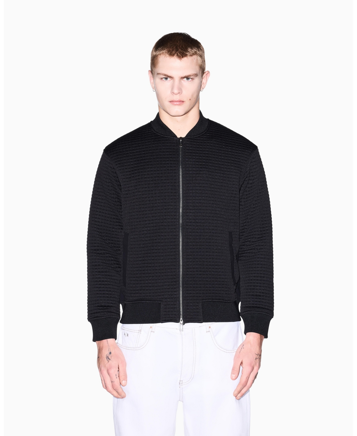 Click here for A|X Armani Exchange Mens Quilted Textured Bomber J... prices