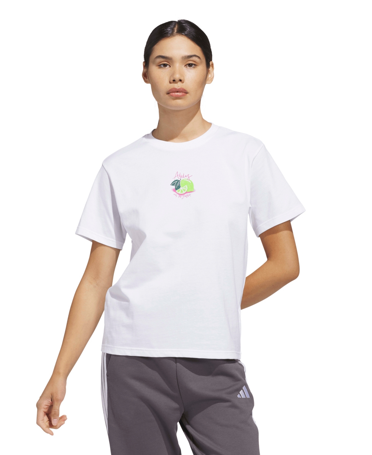Click here for adidas Womens Limoncello Graphic T-Shirt - White prices
