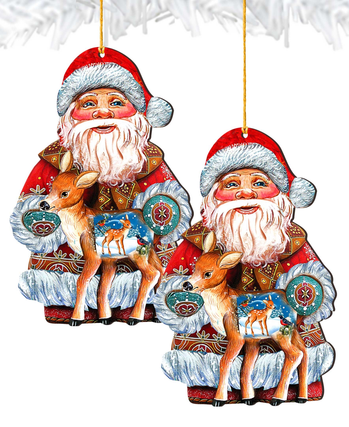 Click here for Designocracy Holiday Fawn Wooden Christmas Ornamen... prices